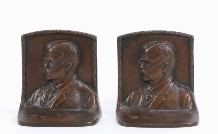 J. E. Fraser Bronze Teddy Roosevelt Bookends